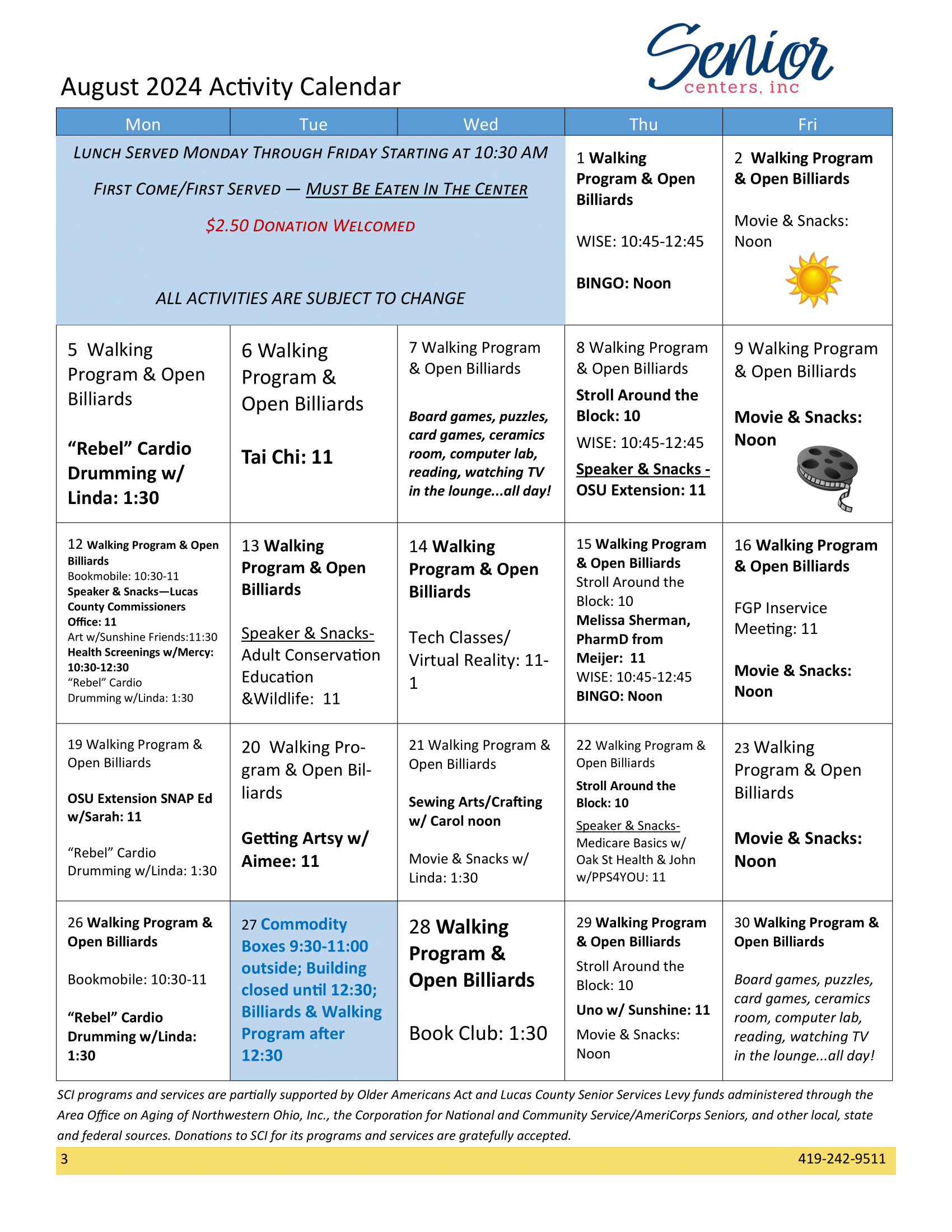 August 2024 Newsletter and Activity Calendar – Senior Centers, Inc ...