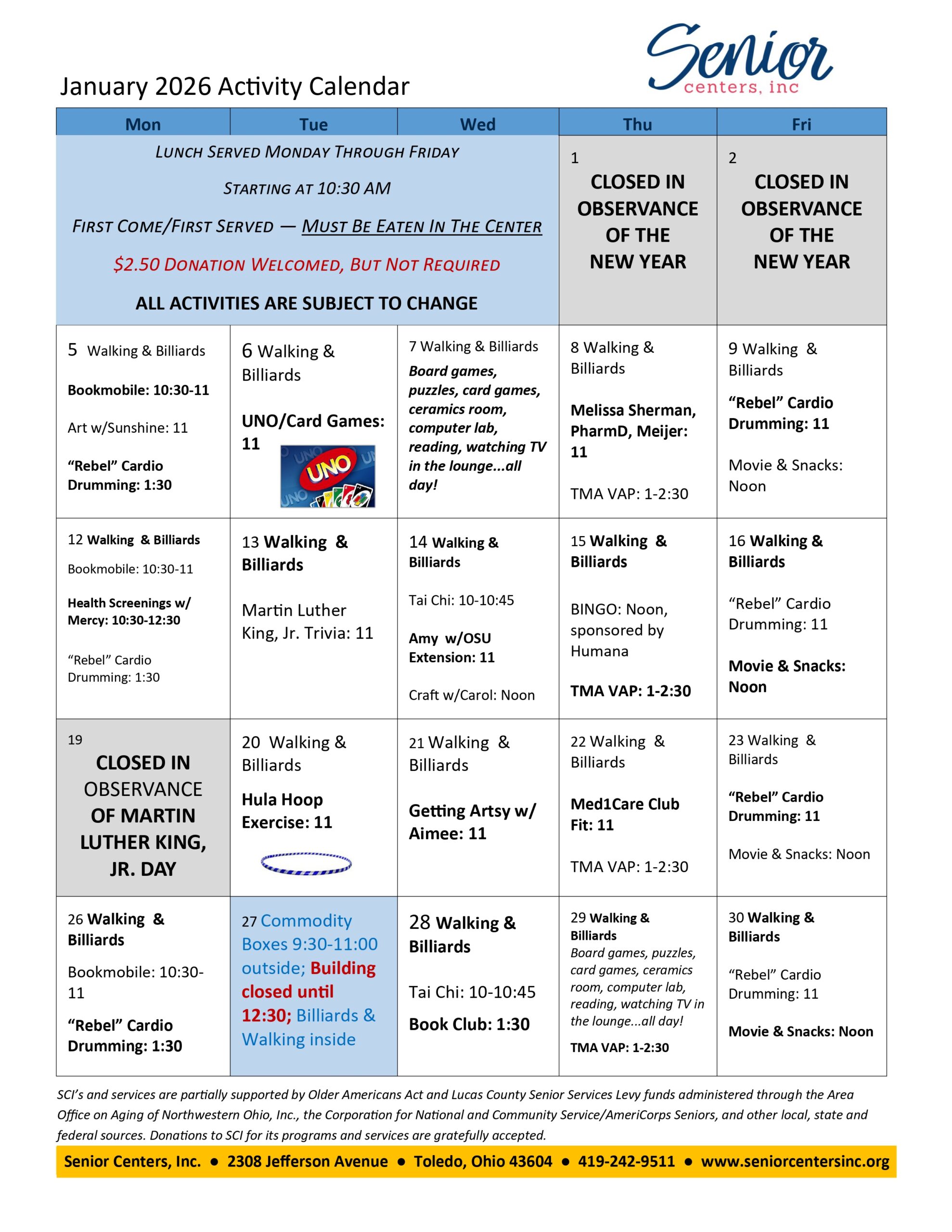 January 2024 Newsletter and Activity Calendar – Senior Centers, Inc ...